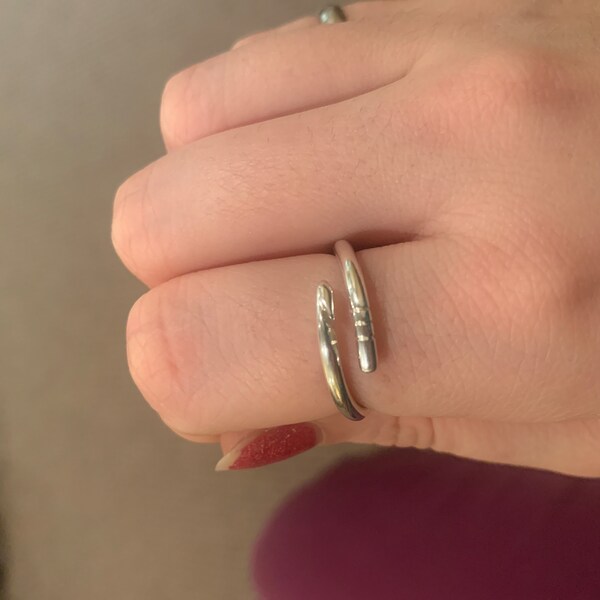 Silver Crochet Hook Ring - Etsy