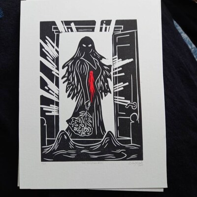 Linocut Dracula Bookmark. Vampire Bat. Bram Stoker. Horror Gothic ...