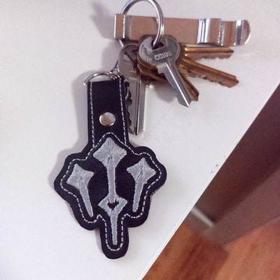 FFXIV Embroidered Job Icon Logo Soul Stone Keychain Fob Reaper - Etsy