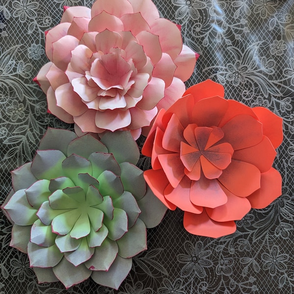 Succulent Petal Paper Bundle Cut File in PNG, SVG, DXF, Ai, Cardstock ...