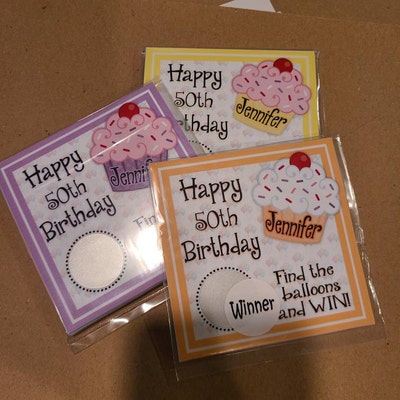 Happy Birthday Scratch off Cards Birthday Party Game Cards Party ...