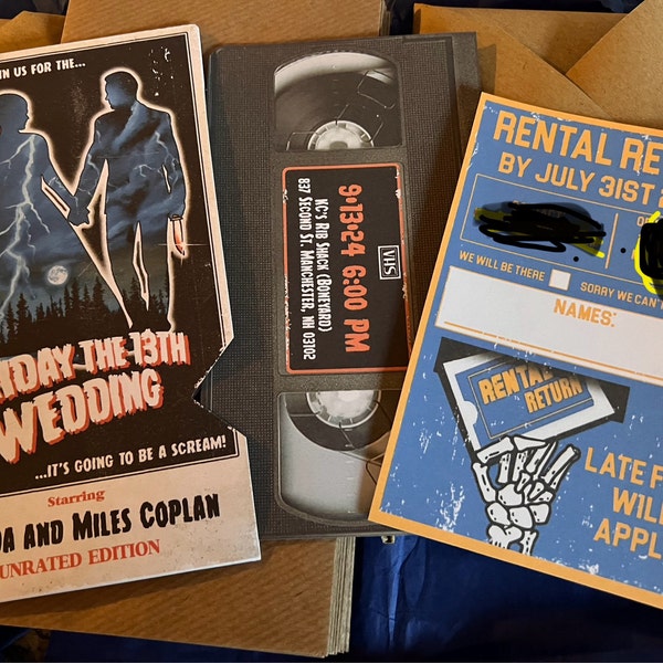 Personalised 80's Halloween Horror Movie VHS Tape Inspired Wedding ...