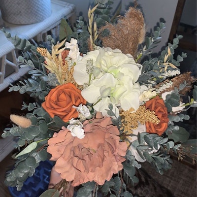 Boho Dusty Rose Flowers, Rustic Bouquet Mauve Wedding Bouquet, Pink ...