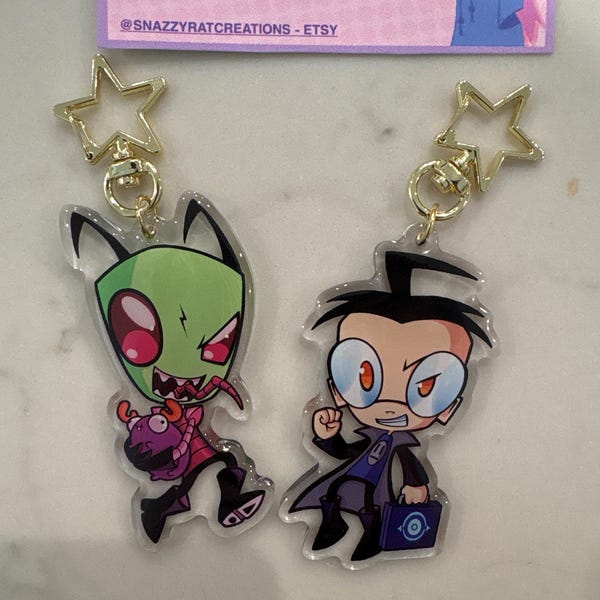 Invader Zim Dib Membrane Acrylic Epoxy Keychain - Etsy