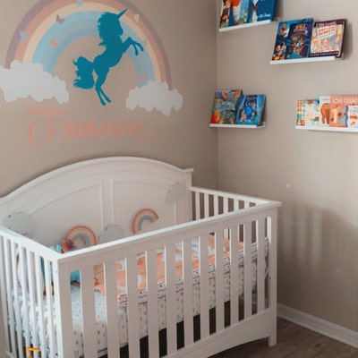 Personalized Rainbow Wall Decal Girls Personalized Name Rainbow Wall ...