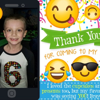 Printable Emoji Thank You Cards With Photo Emoji Thank You Card ...