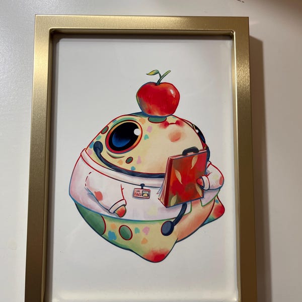 Flies Cream Frog Art Print Original Wall Hanging Cute Frog Art Mother ...