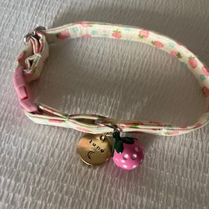 Pink Roses Cat Collar With Bell Cat Breakaway Collar Custom - Etsy