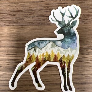Deer Sticker, Outdoor Sticker, Adventure Sticker, Watercolor Sticker ...