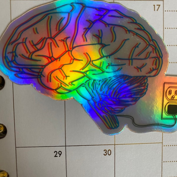 HOLOGRAPHIC Brain MRI/CT Vinyl Sticker | Anatomical Neuro Art - Etsy