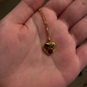 Initial Heart Locket Necklace by Caitlyn Minimalist Gold Locket Photo ...