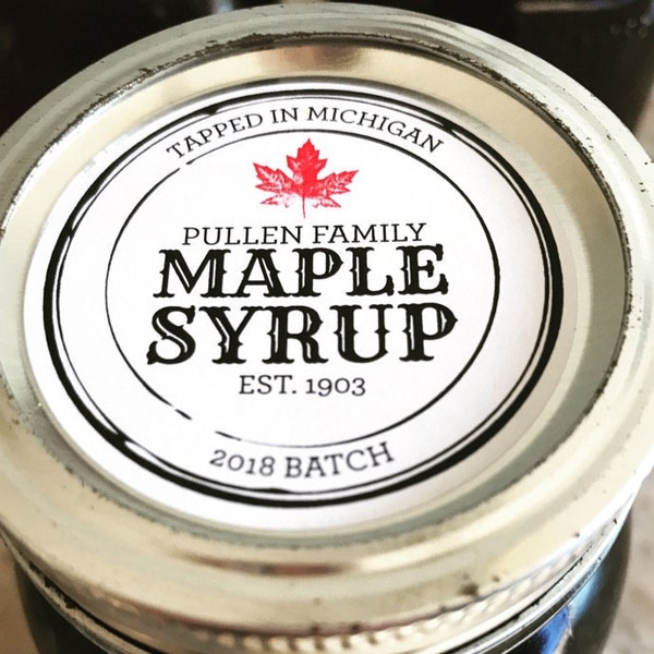 Custom Black Seal Maple Syrup Labels, Vintage Black & White Apothecary ...