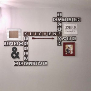 Wall Scrabble Tiles , 4.5 Wood Tile Blocks, Gallery Wall Decor ...