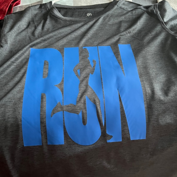 Sports Clipart: Bold Black Word "run" With Cutout Silhouette of Male ...
