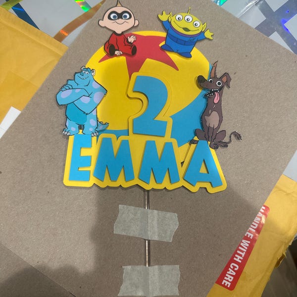 Pixar Cake Topper/pixar Party/pixar Theme/pixar Inpsired/pixar Birthday ...