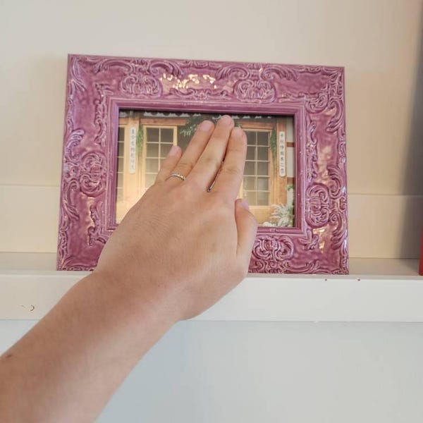 Victorian Picture Frames Pink Purple Glossy Lacquer Ornate Funky ...