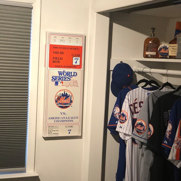WRAPPED CANVAS 1986 New York METS Print / Game Ticket Vintage Baseball ...