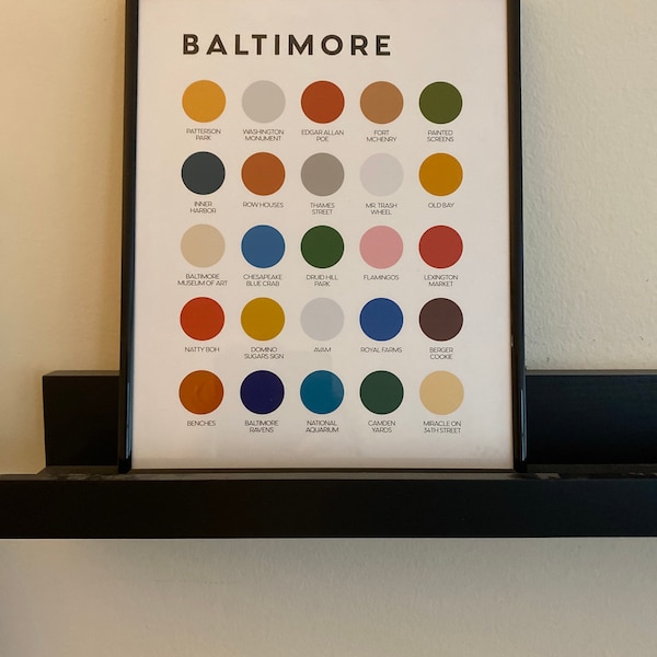 Baltimore Color Palette Print - Etsy