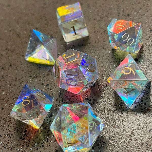 Prismatic Glass Dice Set - Etsy