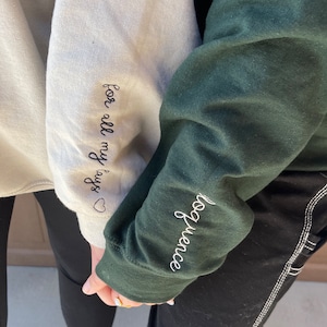Embroidered Arm Cuff Sweatshirt Add On - Etsy