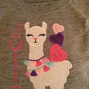 Valentine Llama, CLASSIC Applique Outline, Lama Tassels, Tassel, Llama ...