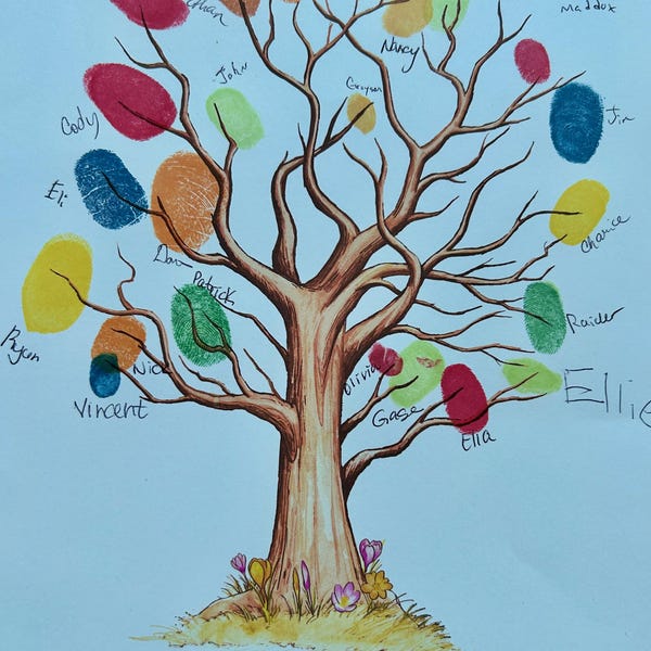 Fingerprint Tree Download | Alternative Guest Book | Thumbprint Tree ...