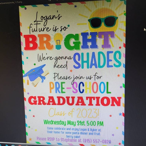 EDITABLE Kindergarten Graduation Ceremony Invite Evite ,preschool ...