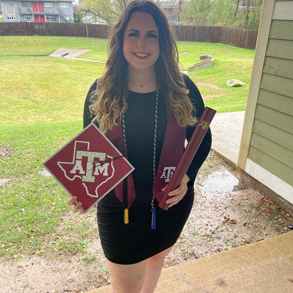 Custom Graduation Cap, Texas Tech, University of Texas, A&M, Aggie ...
