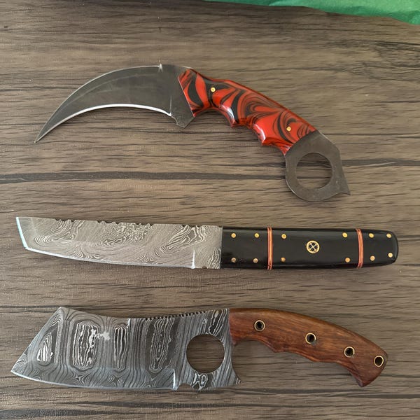Hand Forged Resin Karambit Knife With Sheath | Handmade Hunting Knife ...