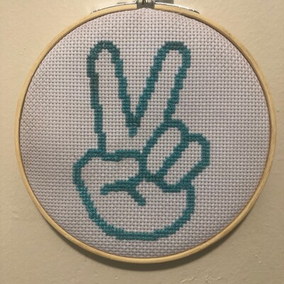 Peace Sign Cross Stitch Pattern Modern Simple Cute Cool - Etsy