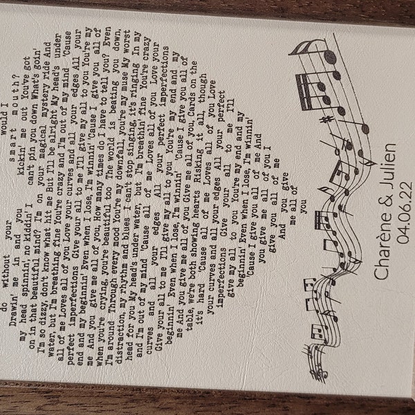 Leather Engraving, Music Notes Sheet Engraved on Real Leather, 3rd ...