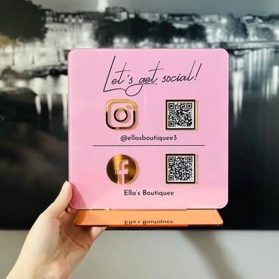 Custom Social Media Sign Scan to Pay Facebook Instagram - Etsy