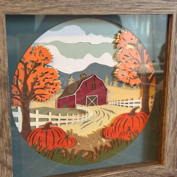 Fall Landscape Shadow Box SVG Bundle: Autumn Farmhouse Decor (digital ...