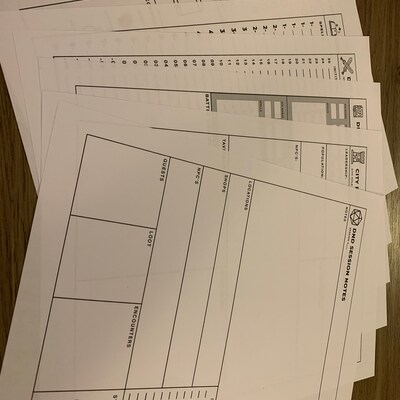 Dnd Session Notes Downloadable File Tabletop Notes Gifts for Him Gifts ...