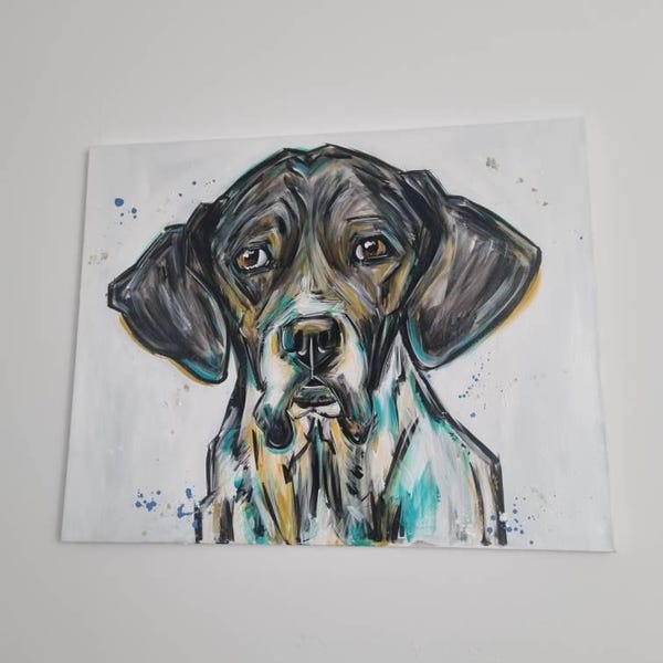 Colorful Pet Art, Custom Dog Paintings, Custom Pet Portrait, Acrylic on ...