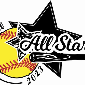 All Stars Svg, Softball Svg, Softball Template, Emblem, Softball Team ...