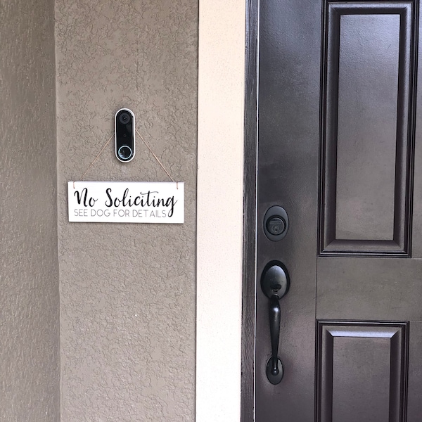 No Soliciting See Dog for Details | No Soliciting Wood Sign | Funny No ...