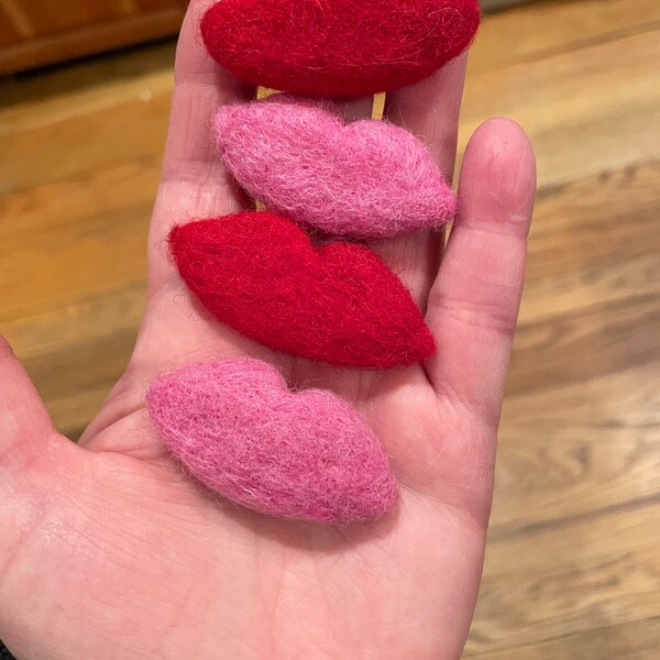 Felted Lips | Felt Lips | Valentine Lips - Etsy