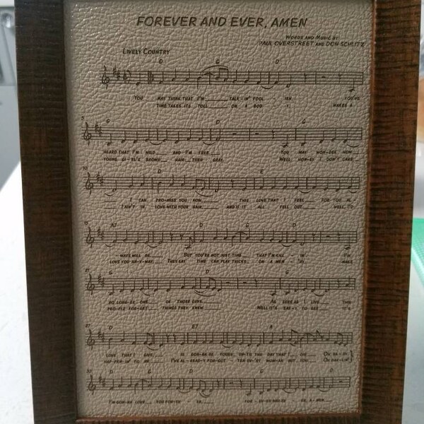 Real Leather Engraving, Music Notes Sheet Engraved on Genuine Leather ...