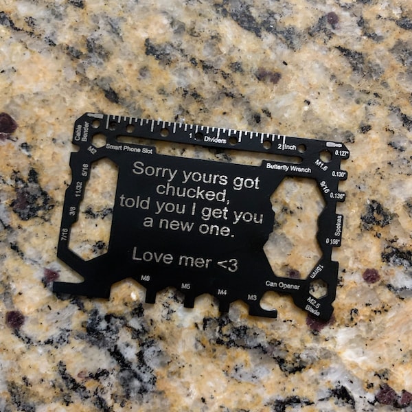 Personalized Credit Card Multi Tool, Engraved Card Tool, EDC Tool, EDC ...