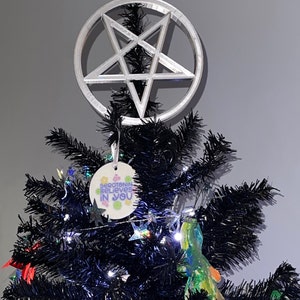 Pentagram Tree Topper Pentacle Reversible Gothic Holiday - Etsy