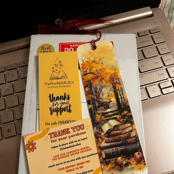 Autumn Bookmarks, Fall Book Marks, Coffee Bookmark, Bookshelf Bookmark ...