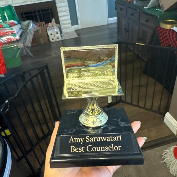 YOU ROCK © Rock Star Award Rock on Hand Trophy Funny Trophy Achievement ...