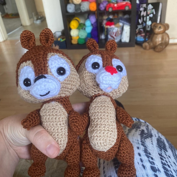 Crochet Chipmunk Pattern, Crochet Animals, Chip and Dale DIY Tutorial ...