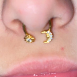 16G Sun & Star Septum Ring/daith Jewelry/cartilage Earring/helix Hoop ...