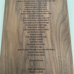 Engraved Poem, Personalized Poem in Wood, Handwritten Heirloom, Child's ...