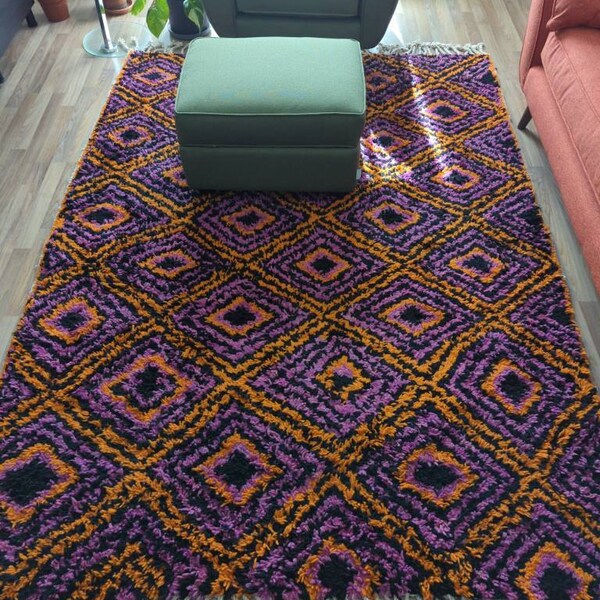 Moroccan Purple Rug - Hand Knotted Rug - Moroccan Rug - Moroccan Berber ...