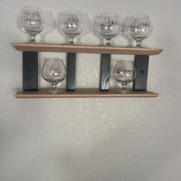 Pint Beer Glass(12) Bar Top Display Shelf Nat/black - Etsy