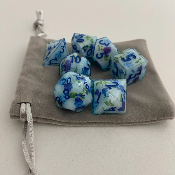 Haunted Garden Handmade Sharp Dice - Black/red Resin Cast Polyhedral ...