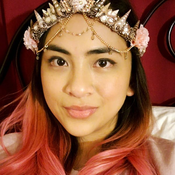 The Luna Crown- Mermaid Crown - Shell Crown - Crystal Crown - Bridal ...